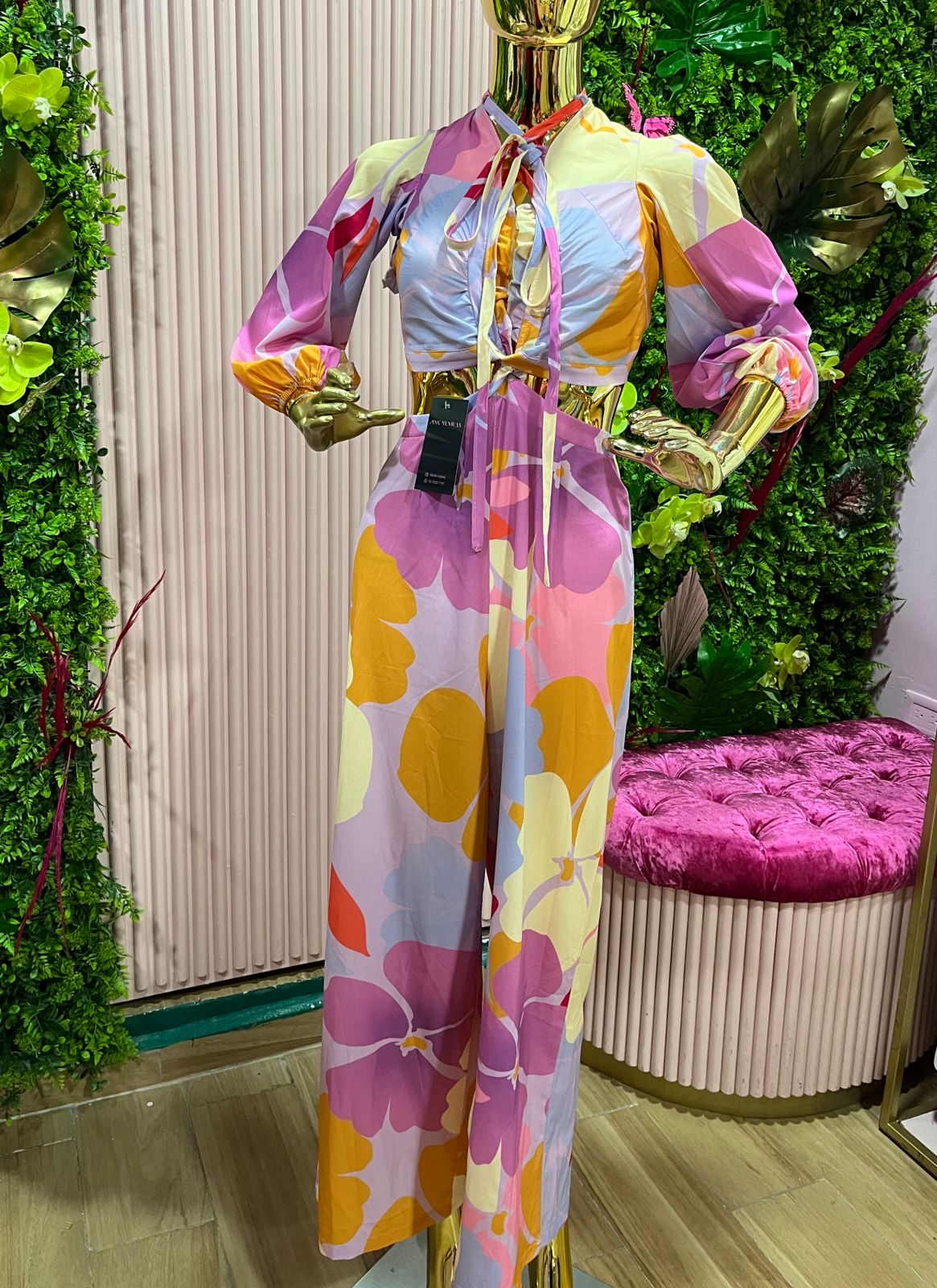 JUMPSUIT LARGO CON TOP MULTICOLOR – PINK RUNWAY