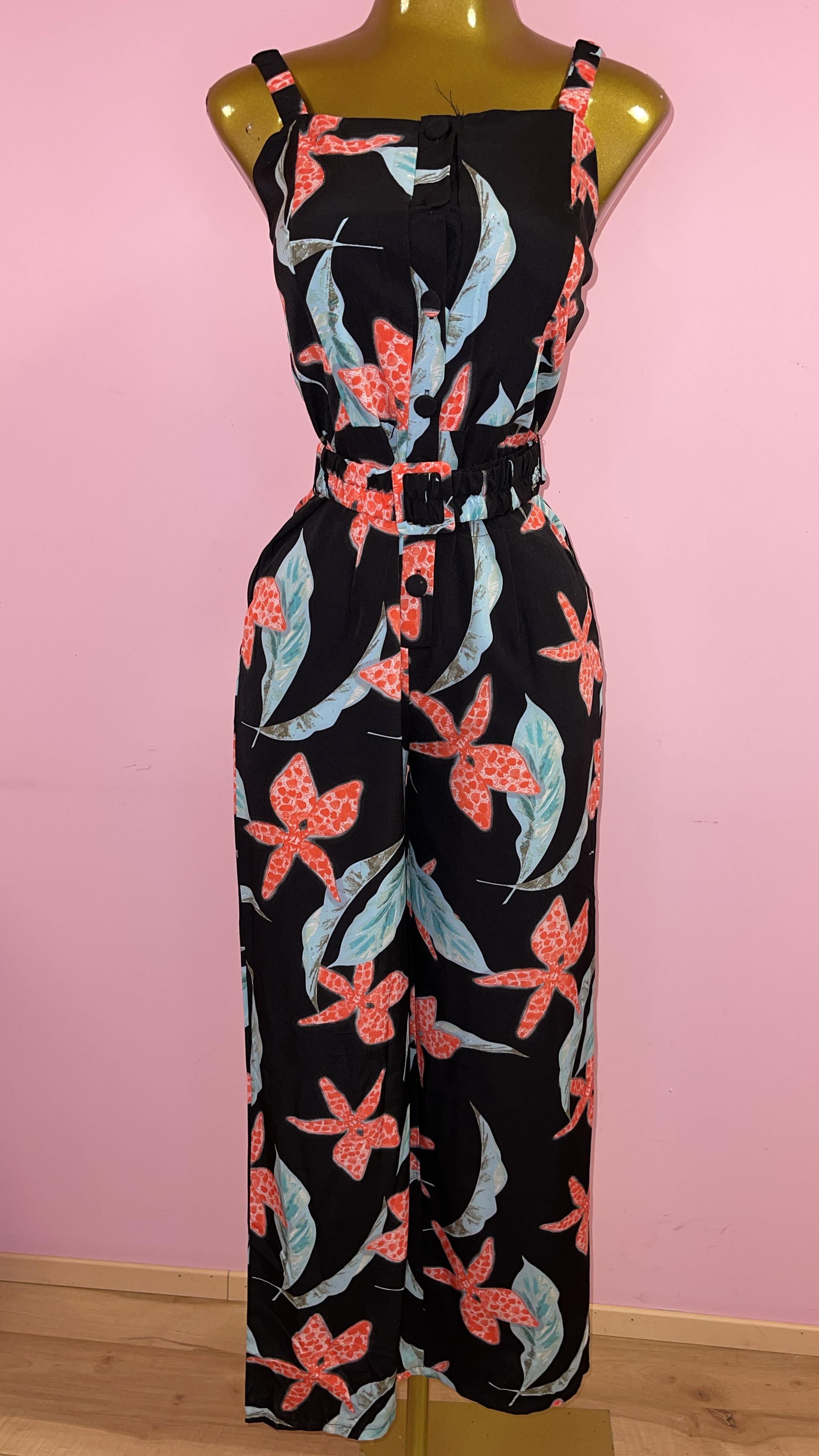 JUMPSUIT LARGO ESTILO FLORAL – PINK RUNWAY
